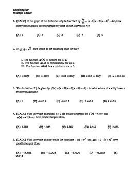 AP Calculus Derivative Graphing Applications AP Practice By Sarah Dragoon