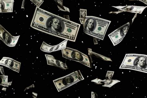 Billetes de un dólar cayendo con el concepto de lluvia de dinero de