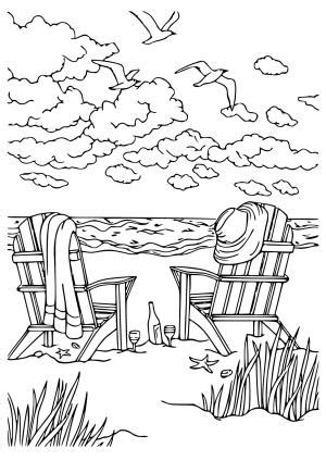 5 Dibujos E Imagenes Playa Para Colorear Y Imprimir Gratis Para Adultos