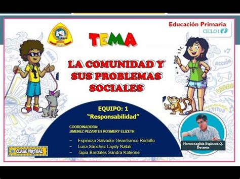 LA COMUNIDAD Y SUS PROBLEMAS SOCIALES EDUCACIÓN PRIMARIA I YouTube