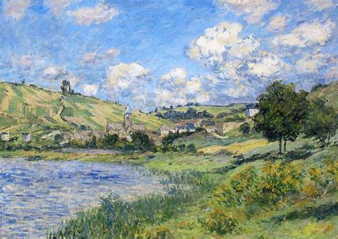 river picture Claude Monet Vétheuil Landscape 1080P wallpaper
