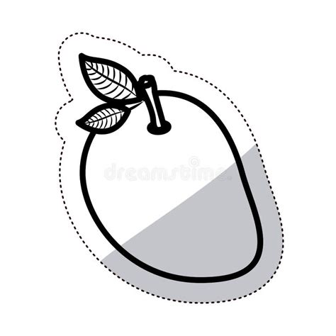 Estilo De Uma Linha De Frutos Frescos De Manga Ilustração do Vetor