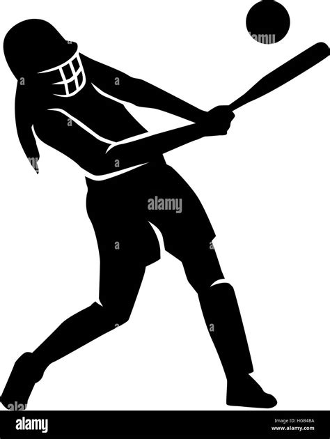 Woman Playing Softball Stock Vector Image Art Alamy