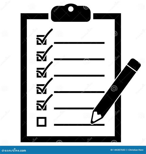 Clipboard With Check List Checklist Black And White Clipart Png The