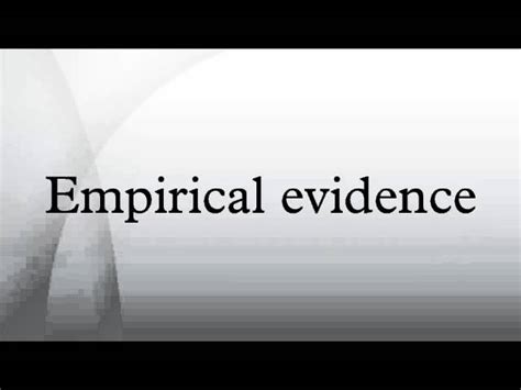 Empirical Evidence Examples