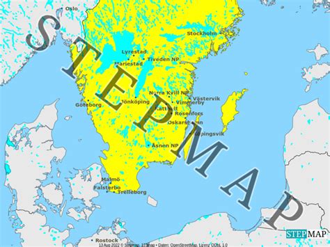 StepMap Schweden Landkarte für Skandinavien