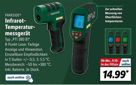 Parkside Infrarot temperaturmessgerät Angebot bei Lidl 1Prospekte de