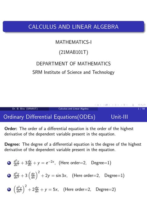 calculus and linear algebra mathematics i 21mab101t department of mathematics srm institute