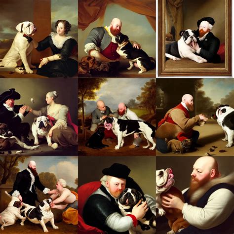 Playful Portrait Of Angriestpat Petting A Black Fat Stable Diffusion