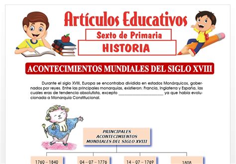 Acontecimientos Mundiales Del Siglo Xviii Para Sexto Grado De Primaria