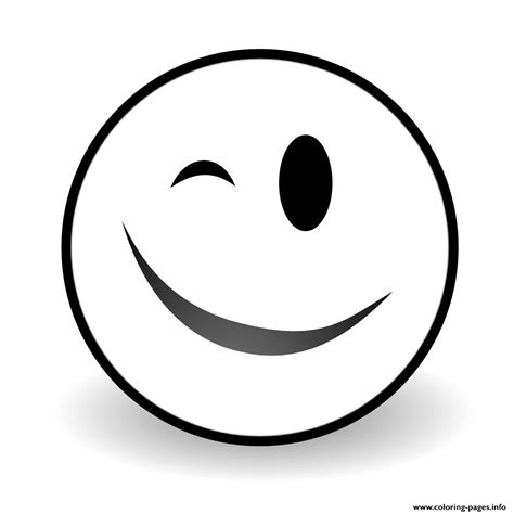 Winky Face Emoji Coloring Pages Printable