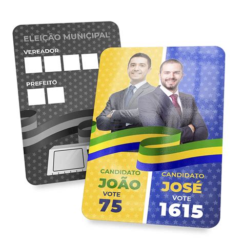 Eleições 2024 colinha couchê 250g verniz total frente Zap Gráfica
