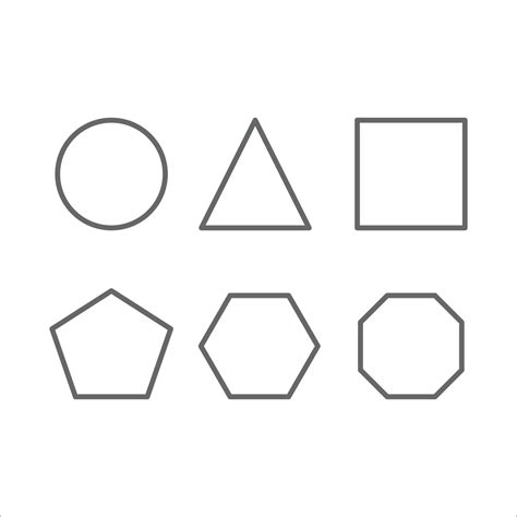 vector de icono de formas geométricas de contorno sobre fondo blanco