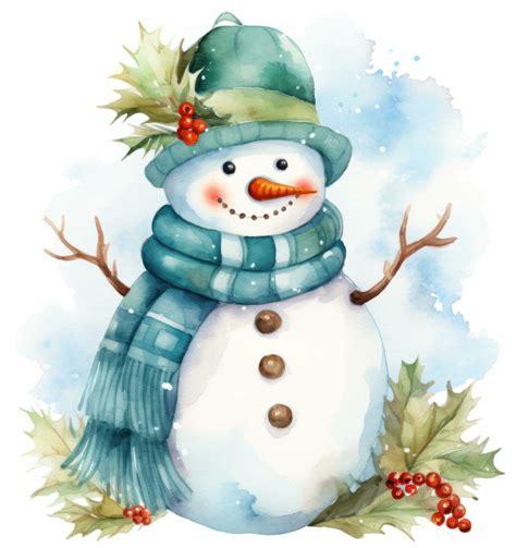 Cute Watercolor Snowman Isolated 28595466 Stock Photo At Vecteezy