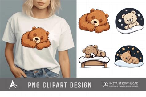 8 Watercolor Baby Teddy Bear Sleeping Design Designs Graphics