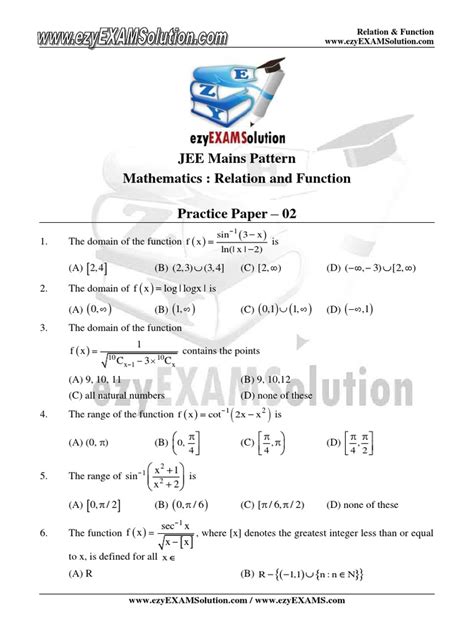 relation function paper 02 pdf function mathematics mathematical logic