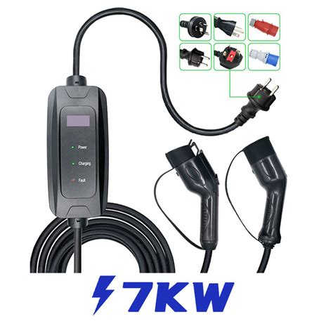 7kw 32A EV Charging Cable Level 2 AC Evse Vehicle Wallbox Charger