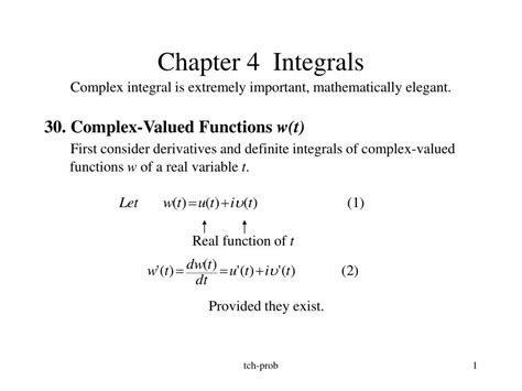 ppt chapter 4 integrals complex integral is extremely important mathematically elegant