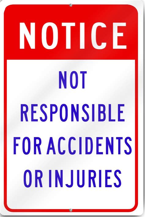 We Are Not Responsible For Any Injuries Disclaimer Template