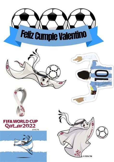 topper mundial qatar 2022 argentina Tarjetas de cumpleaños futbol