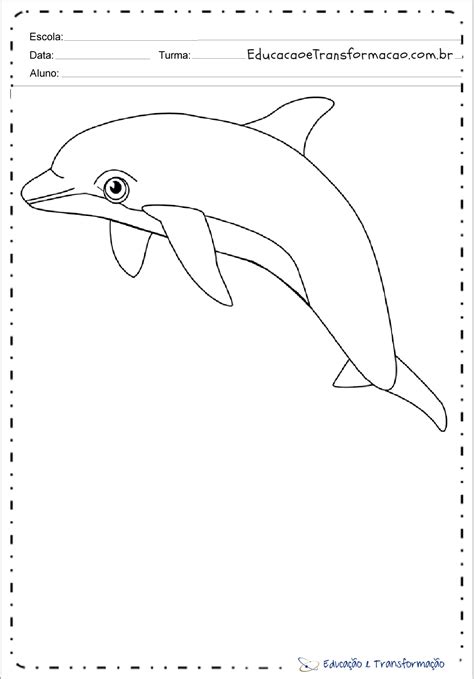 Desenhos do Boto cor de rosa para colorir e imprimir Educação e