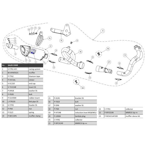 Ligne complete pot d échappement AKRAPOVIC RACING LINE YAMAHA MT 07
