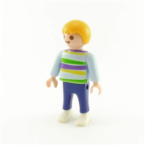 Playmobil Enfant Garçon Bleu Lignes Vert Violet 3964 3175 5921