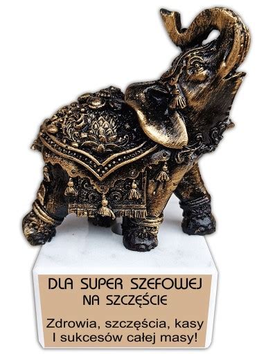 Słonik Szczęścia Dla Szefowej Statuetka na Szczęście Prezent Słonik