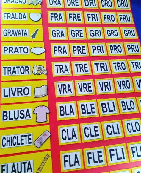 Silabário para imprimir e recortar colorido para alfabetização