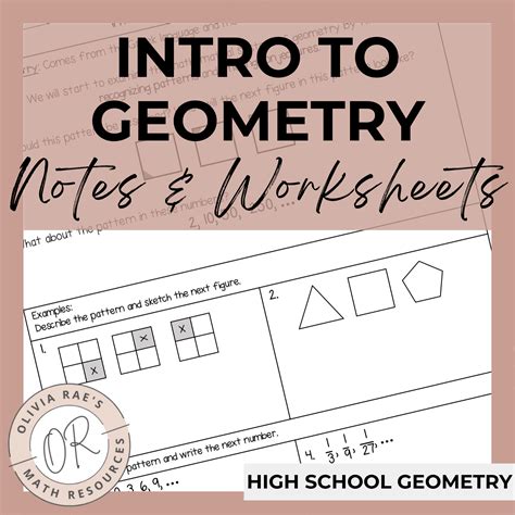 Intro To Geometry Notes Worksheets Classful
