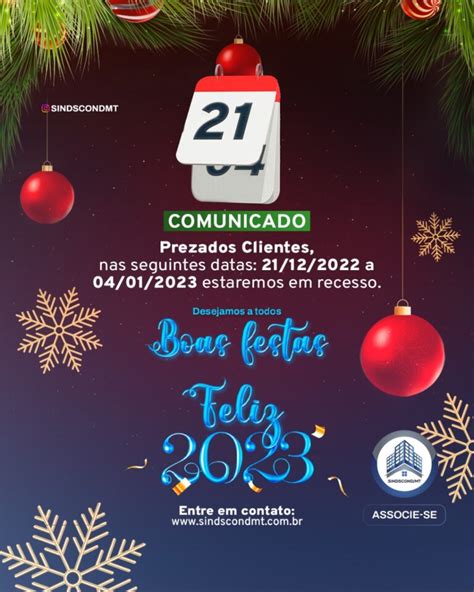 COMUNICADO Recesso De Fim De Ano Sindscond MT