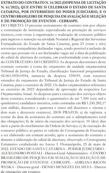 Cartórios SC ordem de serventias vagas será definida em 09 06