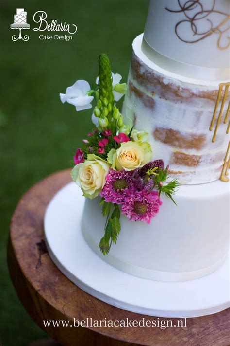 Stijlvolle Semi Naked Bruidstaart Bellaria Cake Design