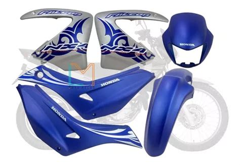 Kit Carenagem Par Aba Tampa Tanque Adesivado Nx Falcon
