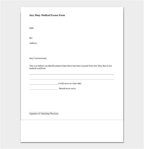 Template For Jury Duty Excuse Letter