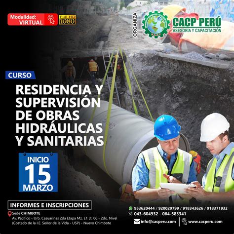 CACP Perú Curso Residencia Y Supervisión De Obras Hidráulicas Y