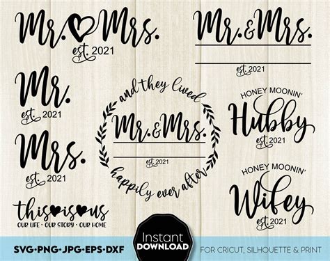 Mr And Mrs Svg Mr Mrs Svg Wedding 2021 Svg Just Married Svg Etsy