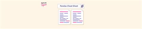 Pandas Cheat Sheet Scaler Topics