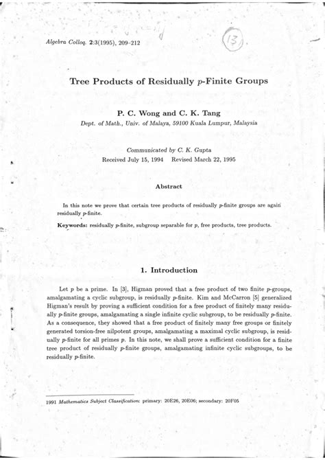 pdf tree products of residually p finite groups