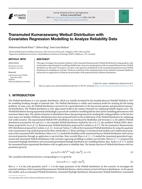 pdf transmuted kumaraswamy weibull distribution with covariates regression modelling to