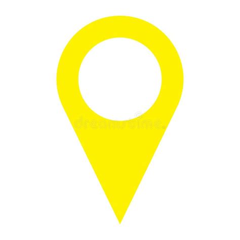 Eps Yellow Vector Point Of Location Solid Icon Stock Illustration