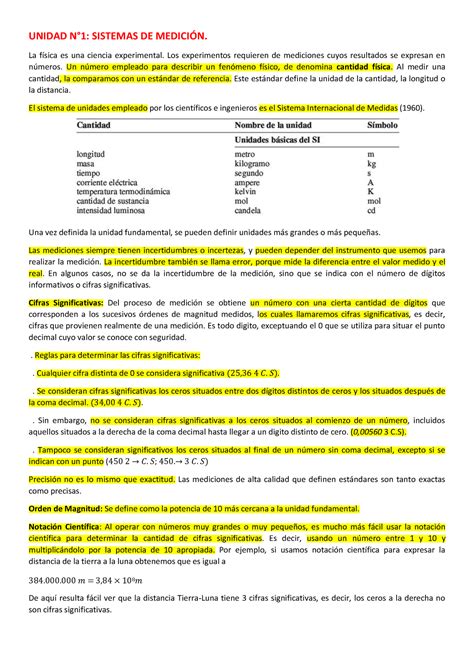 Fisica I UNIDAD N1 SISTEMAS DE MEDICIN La fÌsica es una