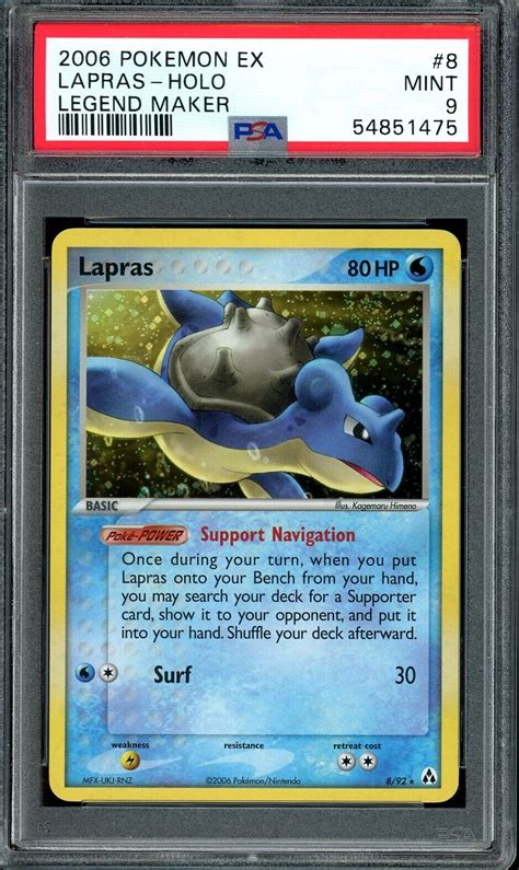 Psa Mint Lapras Holo Rare Ex Legend Maker Pokemon Card Ebay