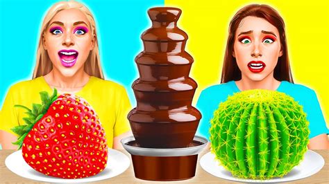 Thử Thách Tháp Phun Sô Cô La Chỉ Ăn Ngọt 24 Giờ Toon Challenge YouTube
