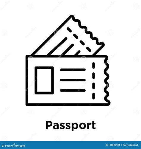 Icono Del Pasaporte Aislado En El Fondo Blanco Stock de ilustración
