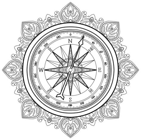 Desenhos de Bússola para Colorir