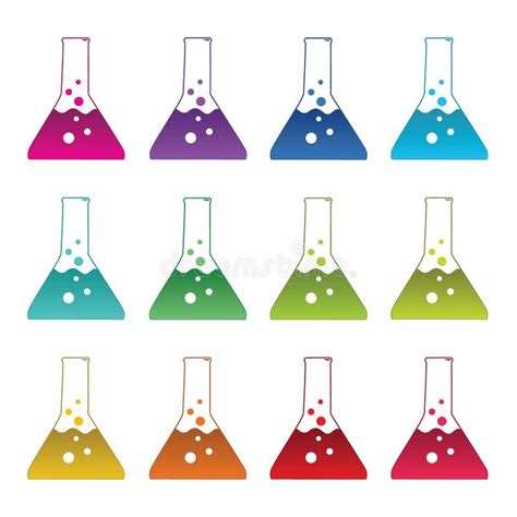 Sistema Del Icono Del Vector De La Química Iconos Aislados Negros De La