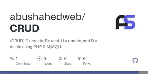 GitHub Abushahedweb CRUD CRUD C Create R Read U Update And