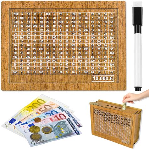 Tirelire en Bois Numérique Tirelire Réutilisable avec Stylo Effaçable