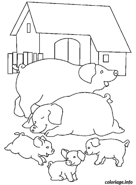 Coloriage Des Cochons A La Ferme Dessin Animaux à imprimer